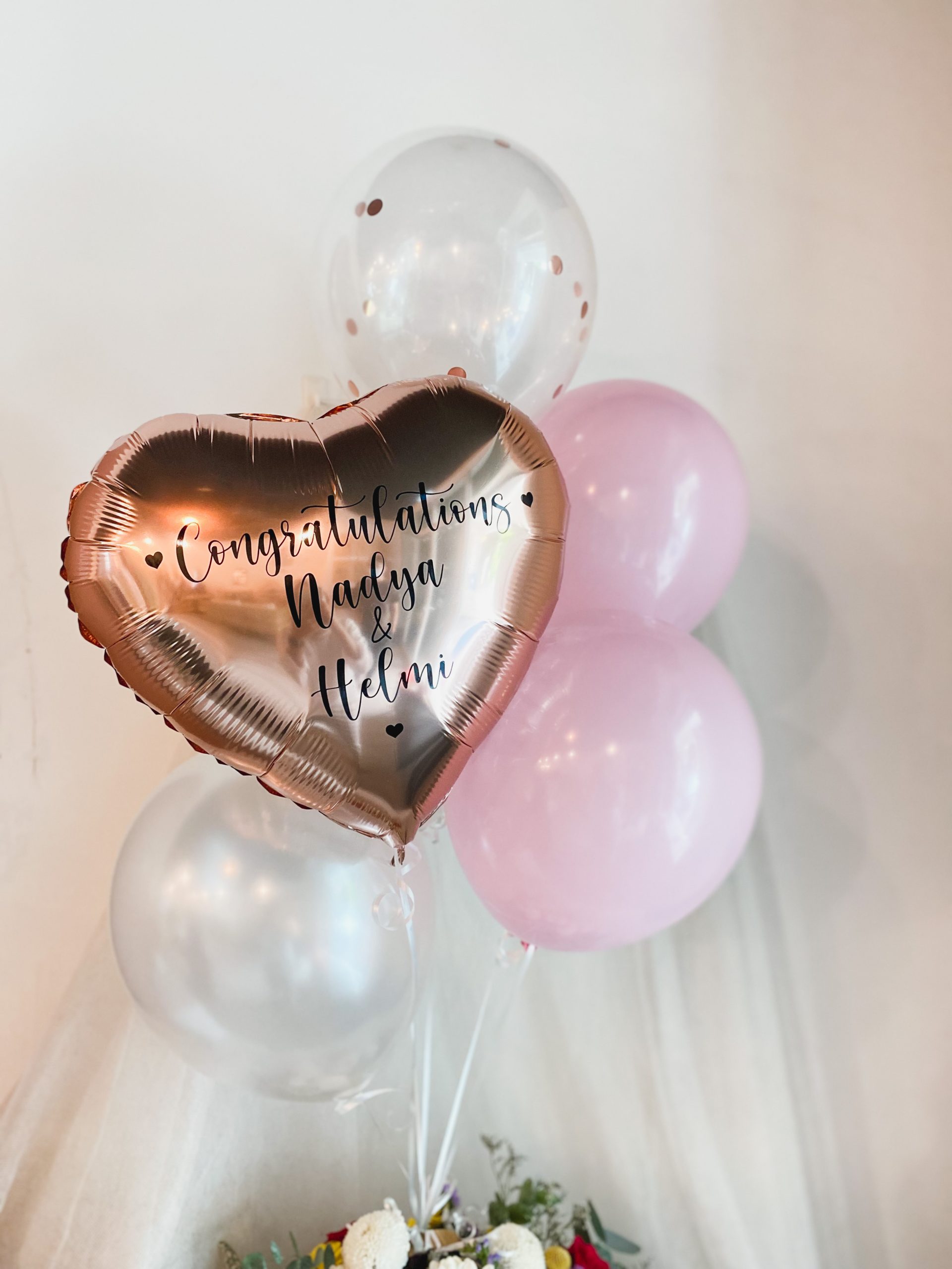 Helium Set with Custom Wording - 18” foil balloon with custom wording ...